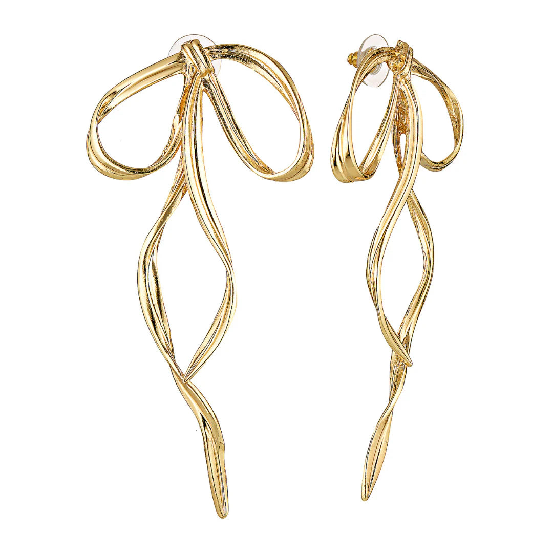 BLAK - GIMME - Allegra Bow Gold Earrings
