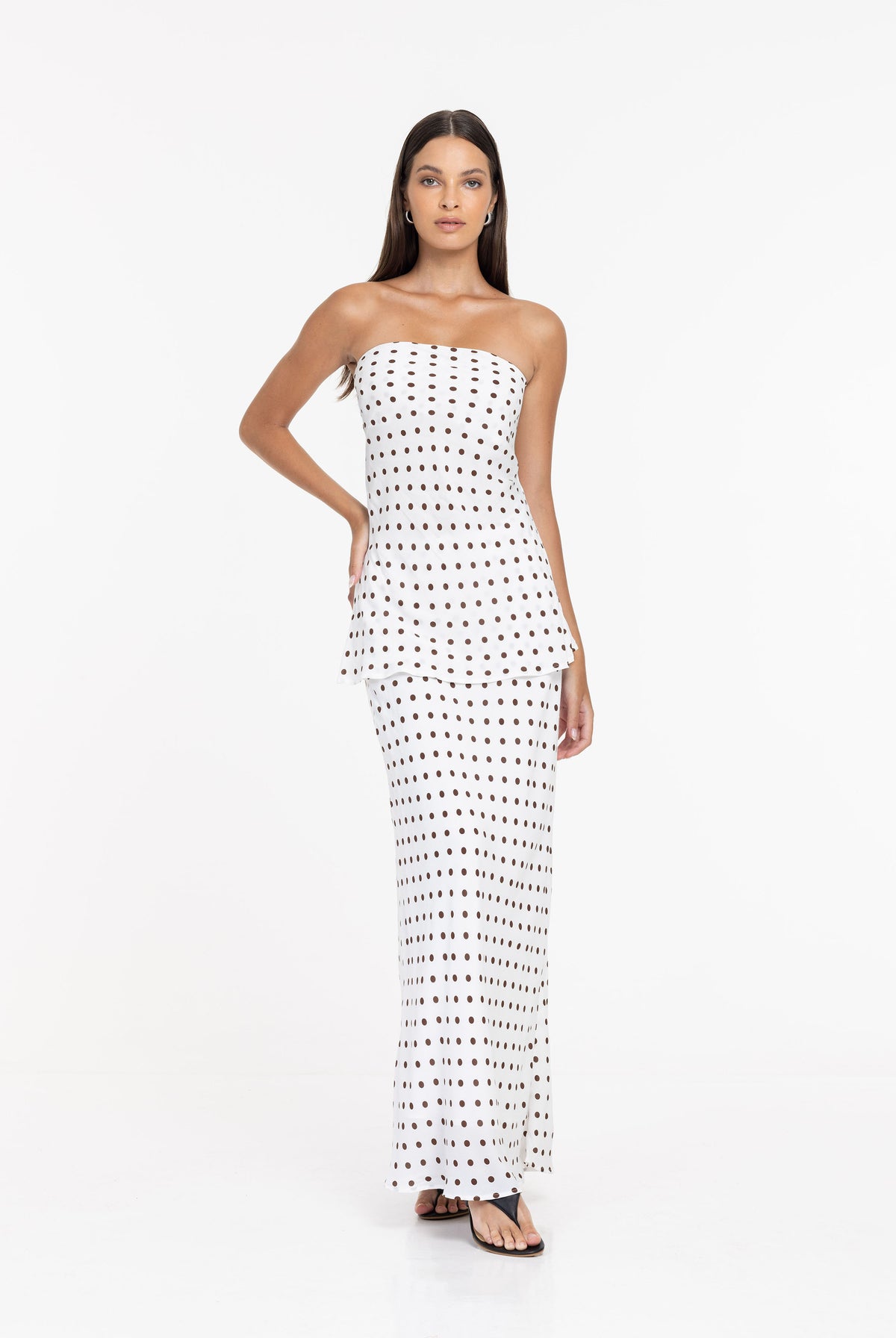 Saturday Skirt - Ivory with Chocolate Spot