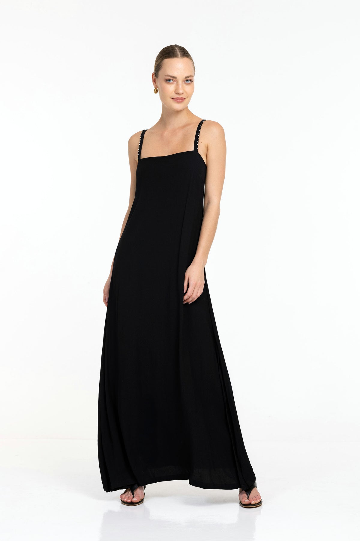Wild at Heart Dress - Black with Pearl Trim